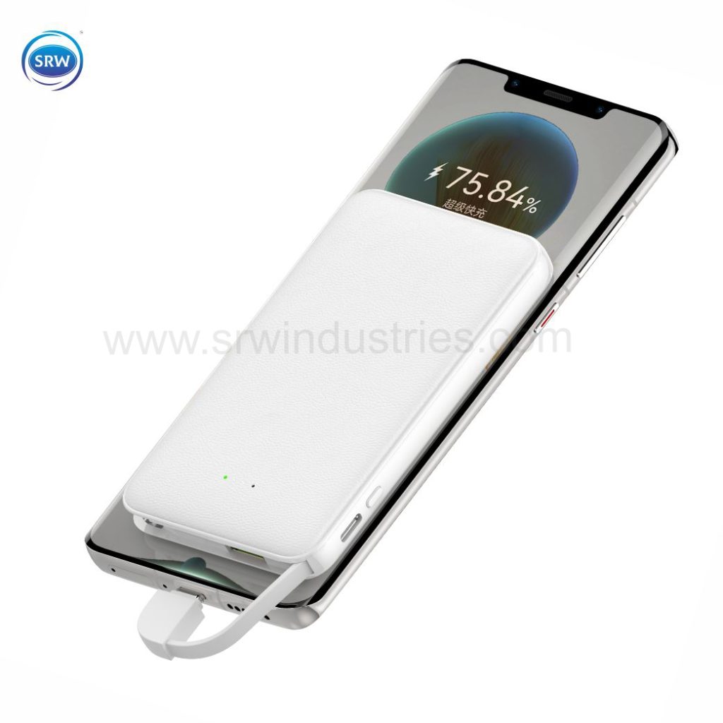 White Leatherette Power Bank - SRW INDUSTRIES PVT. LTD